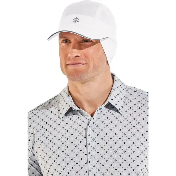 Coolibar Emmet Fitness Cap With Ear Coverage - White