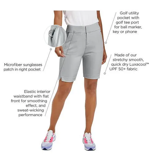 Coolibar Tailored V-neck Shorts With Upf 50+ Sun Protection - Black