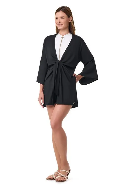 Coolibar Cover-up With Front Tie, Upf 50+ Sun Protection - Black