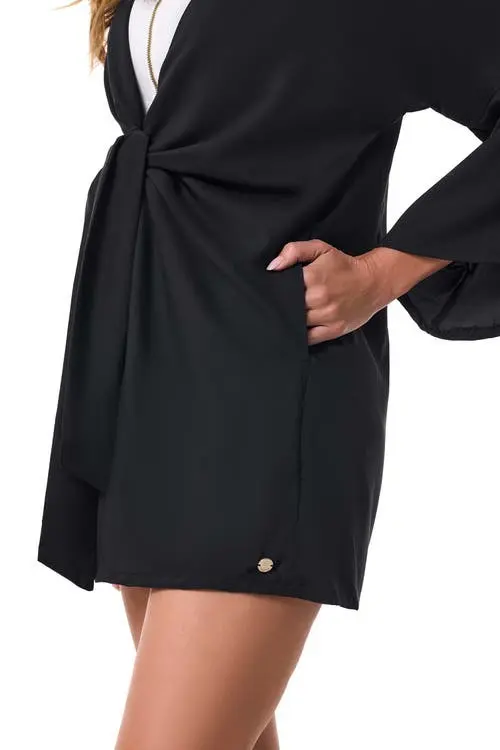 Coolibar Cover-up With Front Tie, Upf 50+ Sun Protection - Black