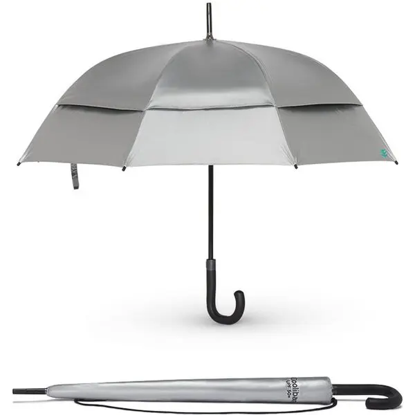 Coolibar Fashion Sun Protection Umbrella With Upf 50 - Silver