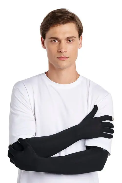 Coolibar Culebra Long Full Finger Uv Sun Gloves - Black