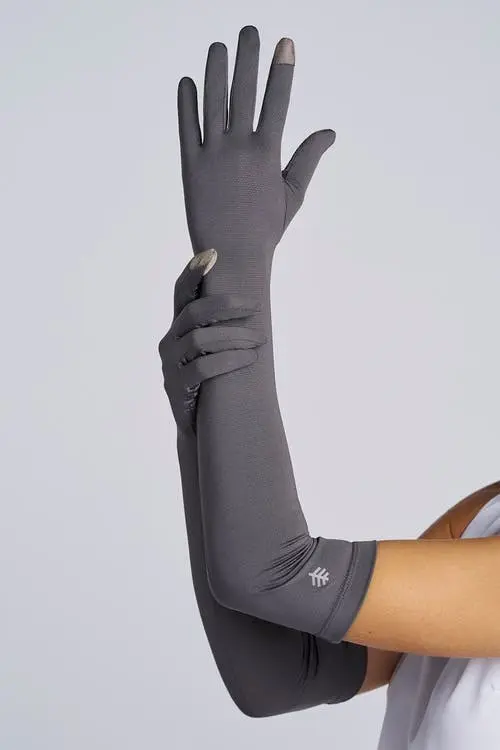 Coolibar Culebra Long Full Finger Uv Sun Gloves - Charcoal
