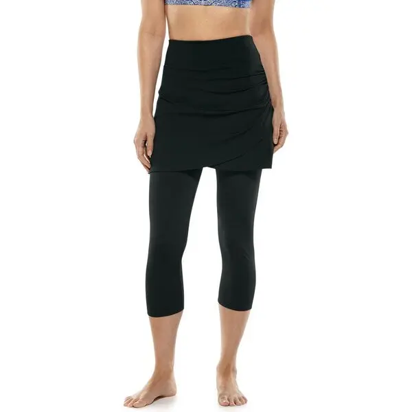 Coolibar Skirted Swim Capris Upf 50+ Sun Protection - Black
