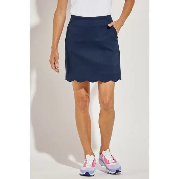 Coolibar Valorus Golf Skort With Scallop Detail - Navy