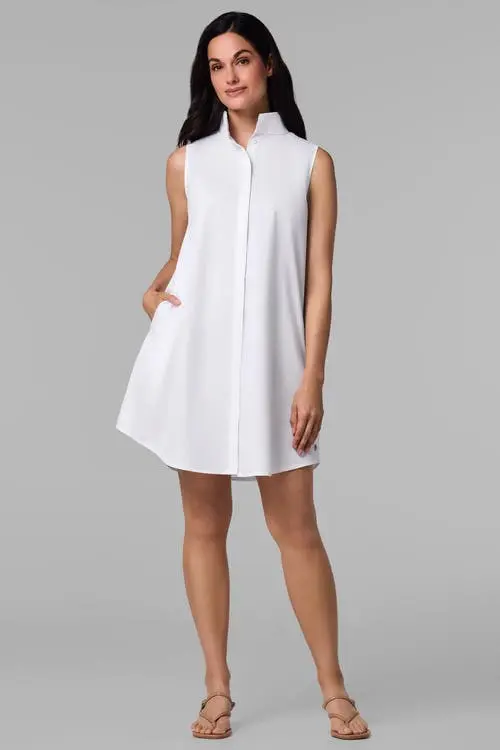 Coolibar Silverlakes Sleeveless Upf 50+ Sun Protection Dress - White