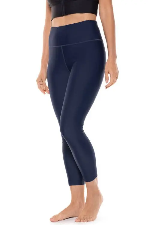 Coolibar High Rise Upf 50+ Sun Protection Swim Leggings - Navy