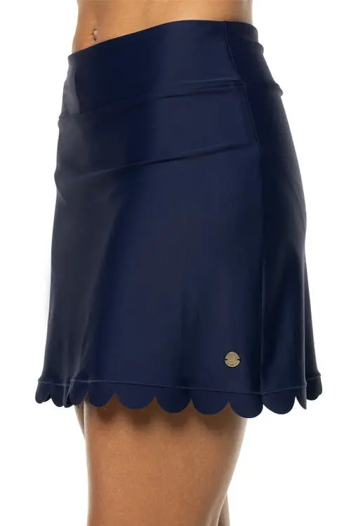 Coolibar Sea Fan Scallop Skort - Navy
