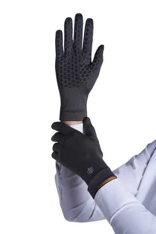 Coolibar Sawyer Uv Driving Gloves - Charcoal
