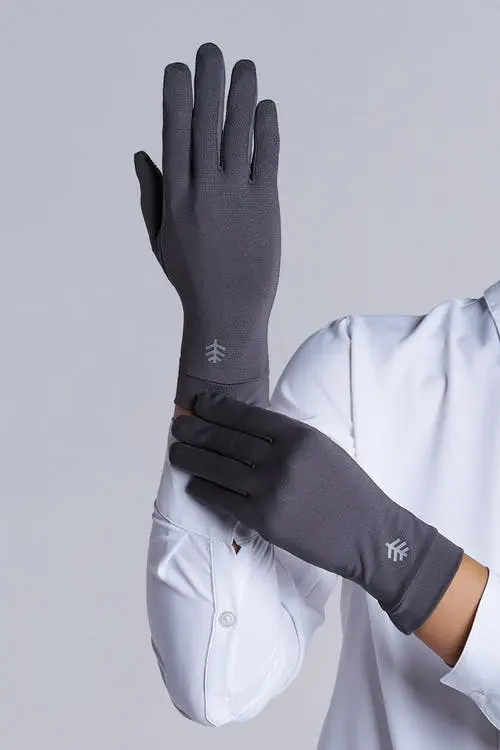 Coolibar Sawyer Uv Driving Gloves - Charcoal