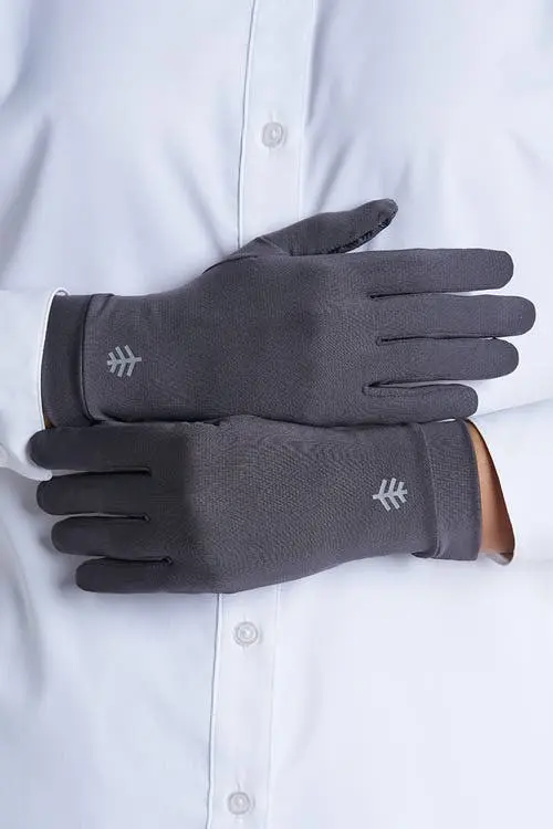 Coolibar Sawyer Uv Driving Gloves - Charcoal