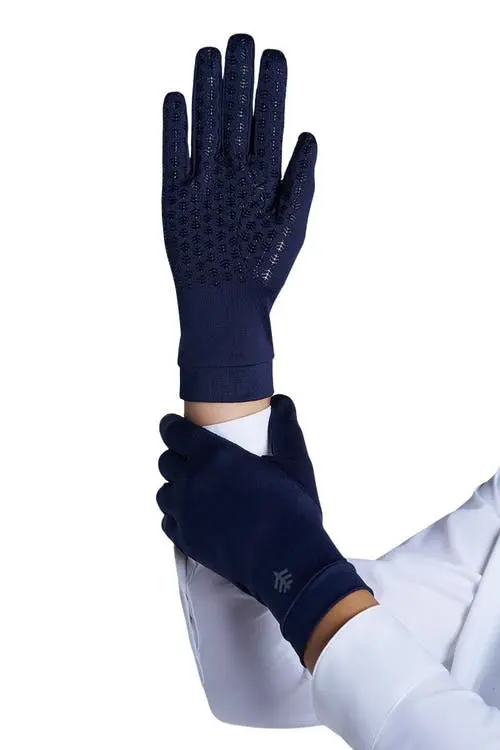 Coolibar Sawyer Uv Driving Gloves - Navy