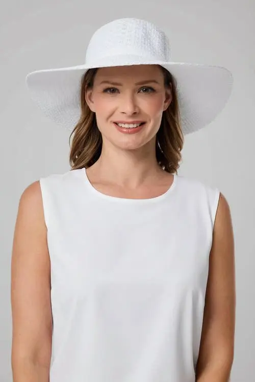 Coolibar Packable Sun Hat Upf 50+ Sun Protection - White