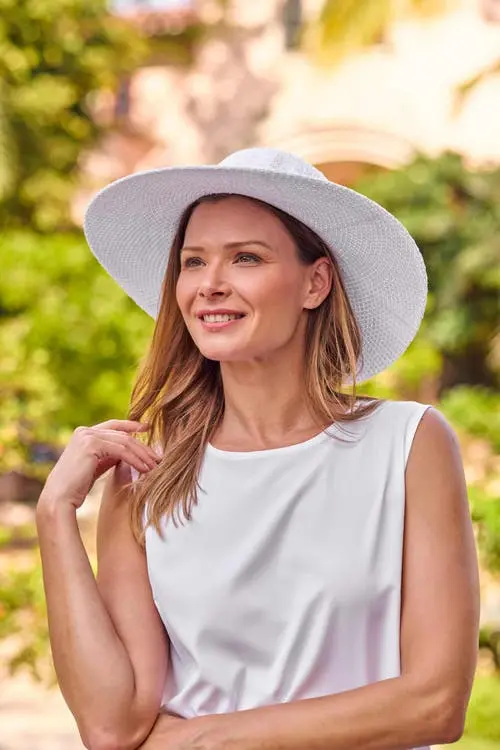 Coolibar Packable Sun Hat Upf 50+ Sun Protection - White
