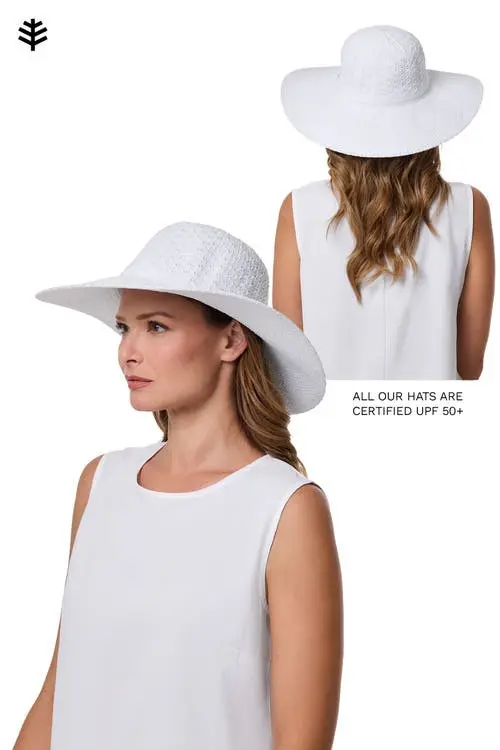 Coolibar Packable Sun Hat Upf 50+ Sun Protection - White