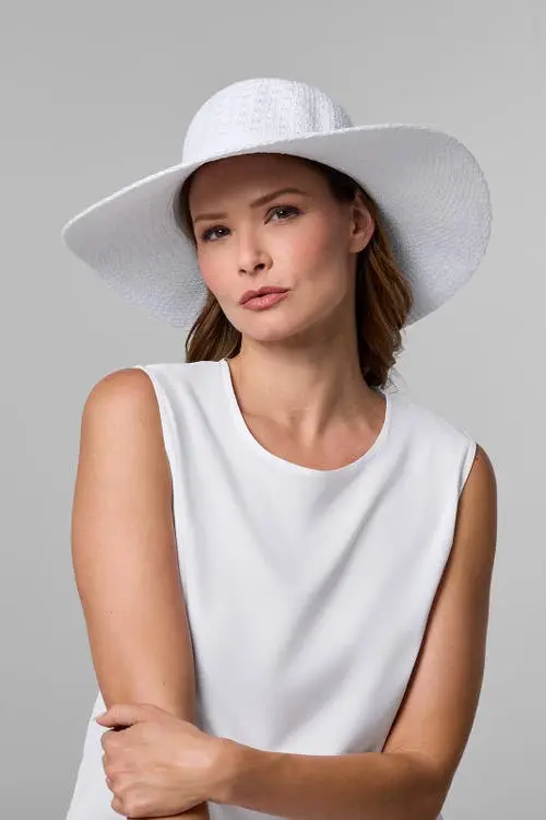 Coolibar Packable Wide Brim Sun Hat - White