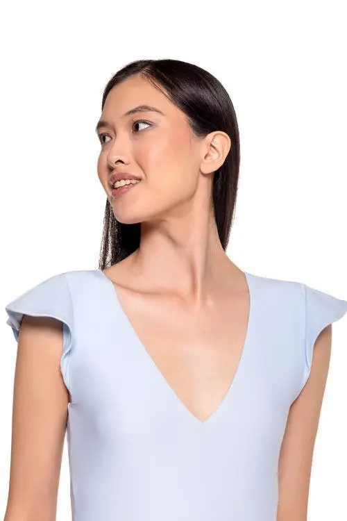 Coolibar Coconut Grove Flutter Sleeve One-piece Swimsuit With Tie Waist