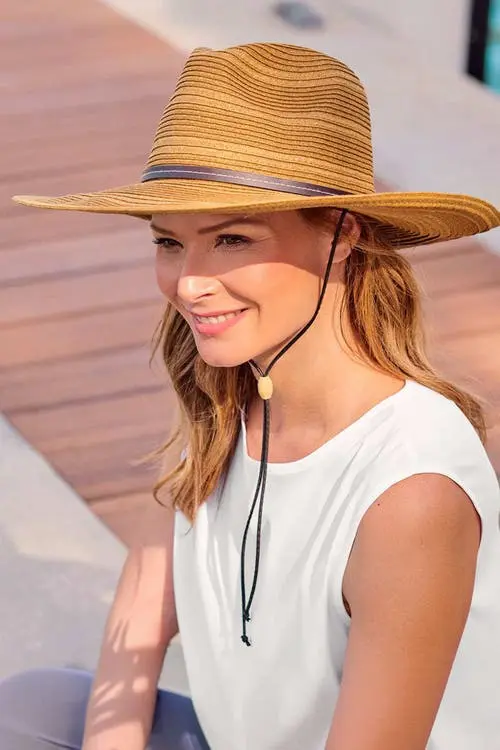 Coolibar Tempe Sun Hat With Chin Cord - Tan