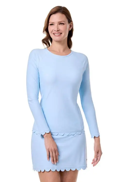 Coolibar Upf 50+ Scallop Long Sleeve Rash Guard - Skyride