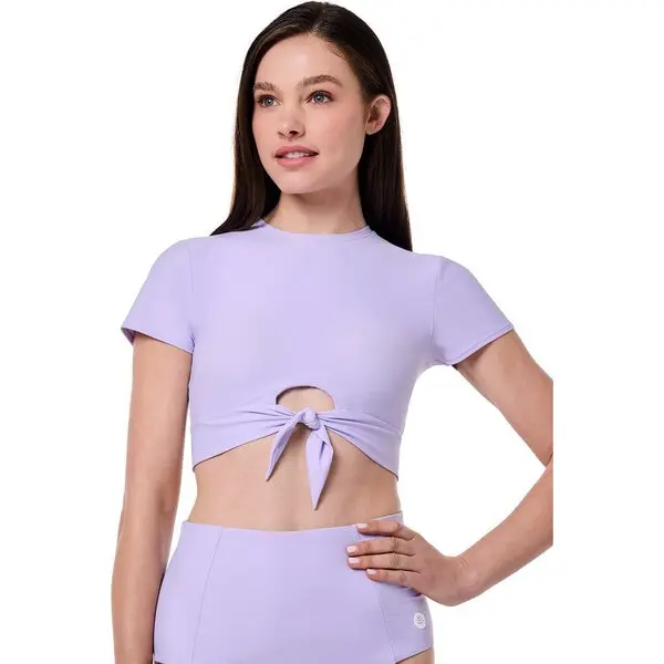 Coolibar Hibiscus Island Crop Swim Tee Upf50 - Lavendula