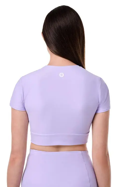 Coolibar Hibiscus Island Crop Swim Tee Upf50 - Lavendula