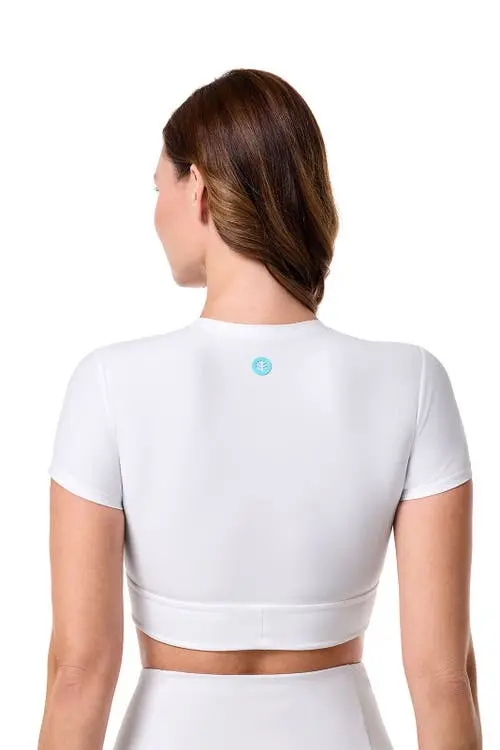 Coolibar Hibiscus Island Crop Swim Tee Upf50 - White