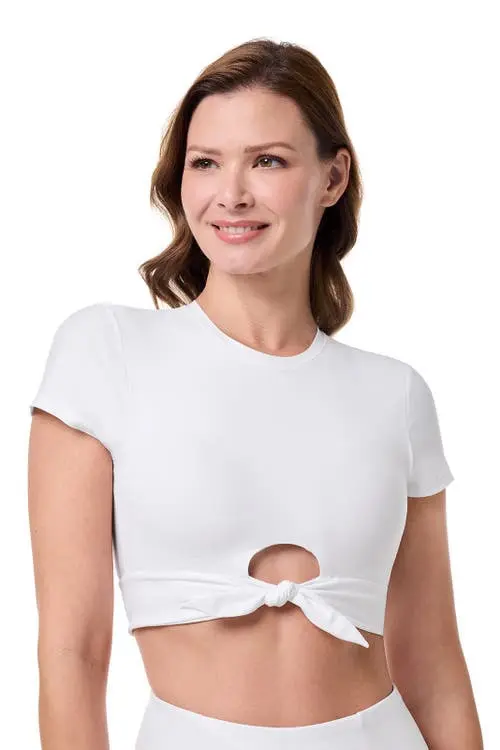Coolibar Hibiscus Island Crop Swim Tee Upf50 - White