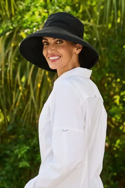Coolibar Sydney Kettle Brim Sun Hat - Black