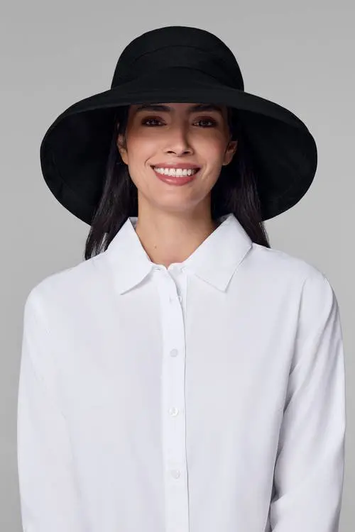 Coolibar Sydney Kettle Brim Sun Hat - Black