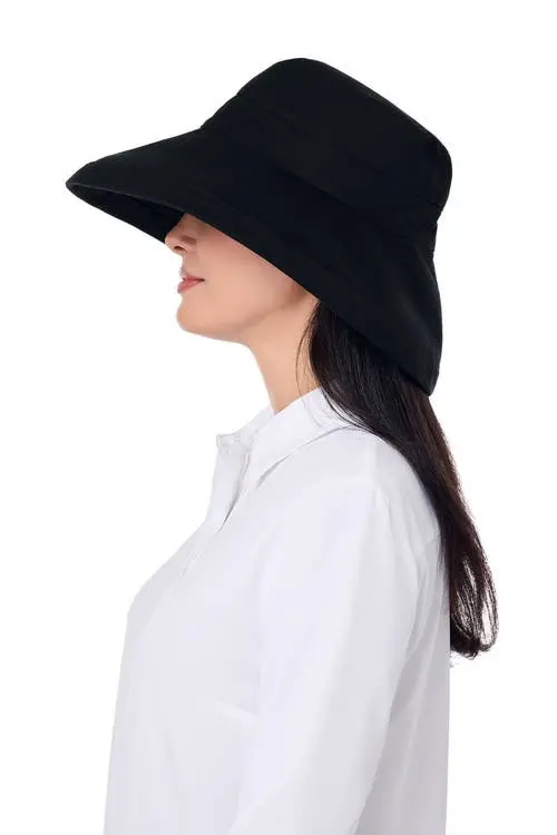 Coolibar Sydney Kettle Brim Sun Hat - Black