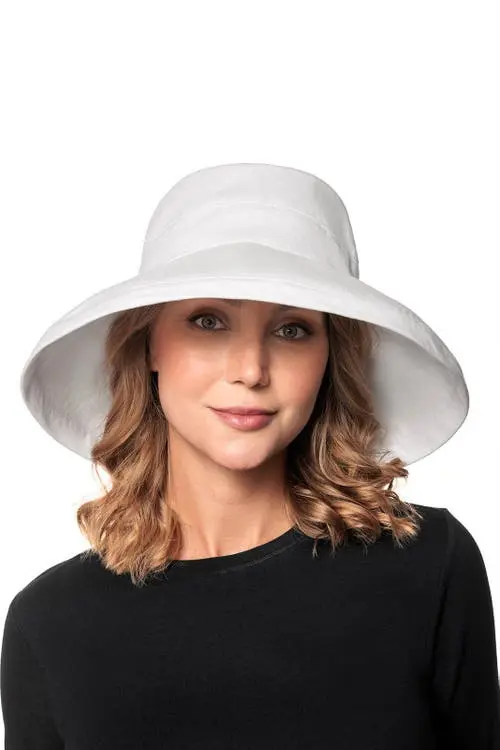 Coolibar Sydney Kettle Brim Hat - White