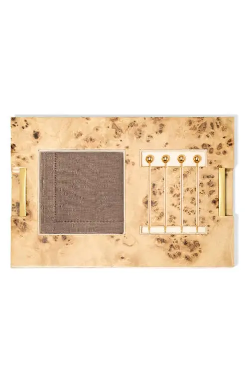 Aerin Classic Faux Sagreen Bar Tool Set