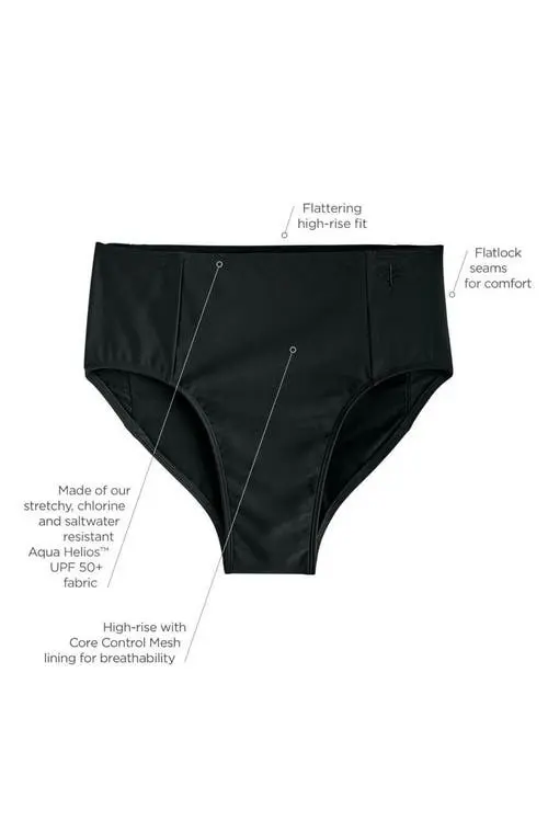 Coolibar High-rise Swim Bottoms With Upf 50+ Sun Protection - Black