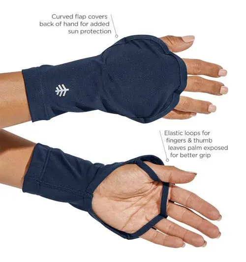 Coolibar Performance Upf 50+ Sun Protection Hand Covers - Navy
