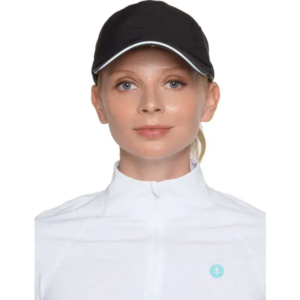 Coolibar Upf 50+ Racket Sport Cap With Ponytail Opening - Black