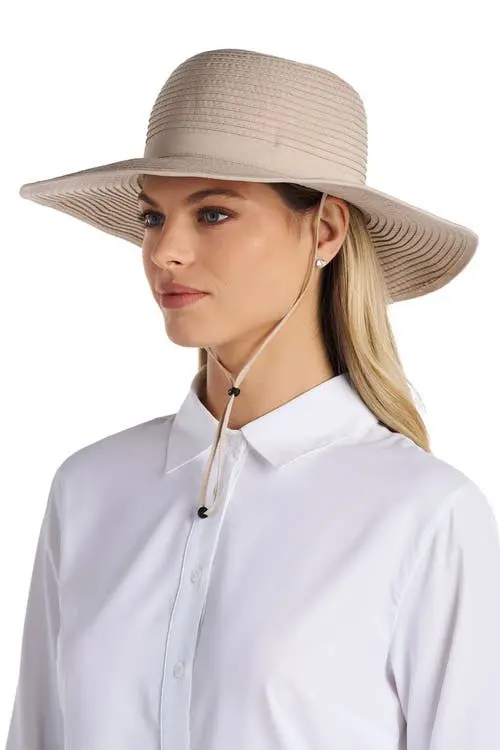 Coolibar Shelly Lightweight Travel Sun Hat - Tan