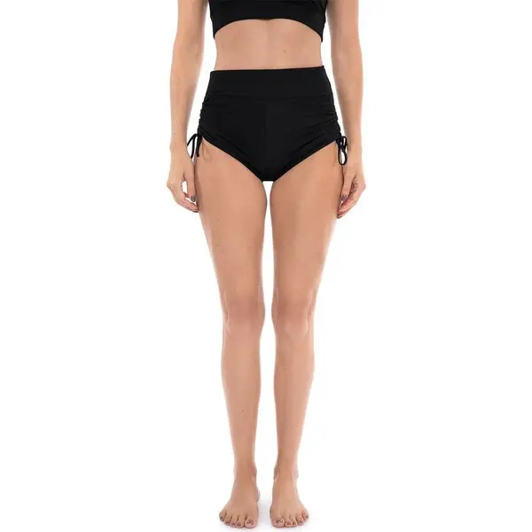 Coolibar Bayshore Ruched Swim Shorts - Black