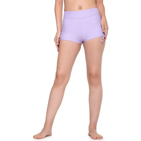 Coolibar Ruched Swim Shorts, Upf 50+ Sun Protection - Lavendula