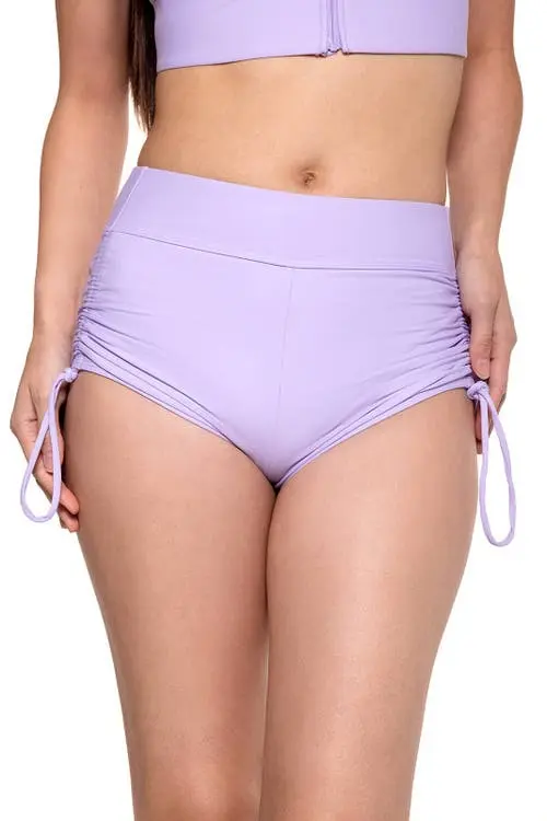 Coolibar Ruched Swim Shorts, Upf 50+ Sun Protection - Lavendula