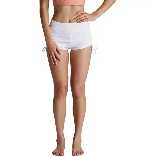 Coolibar Bayshore Ruched Swim Shorts - White