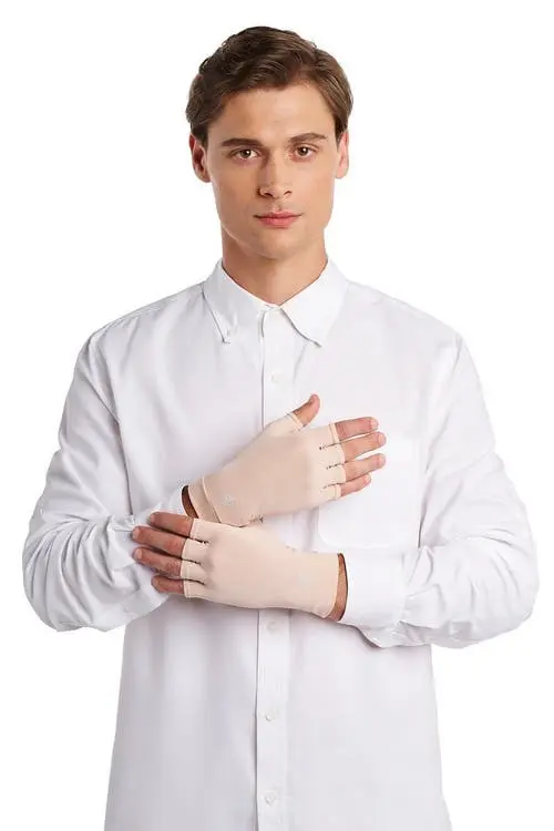 Coolibar Ouray Fingerless Uv Sun Gloves - Beige