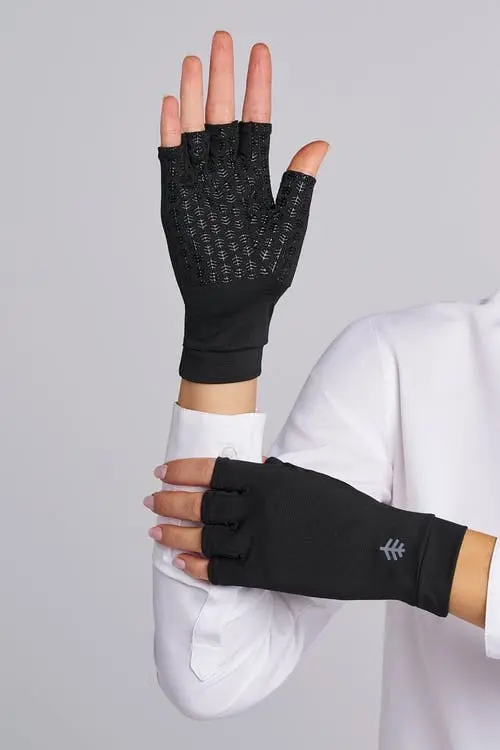 Coolibar Ouray Fingerless Uv Sun Gloves - Black
