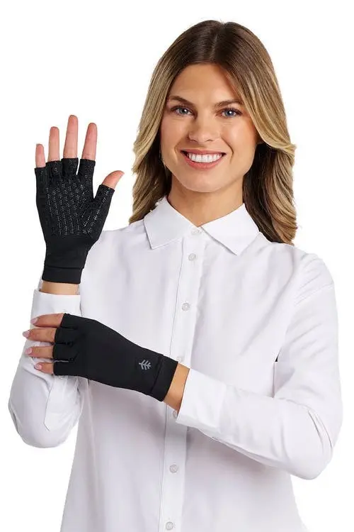 Coolibar Ouray Fingerless Uv Sun Gloves - Black