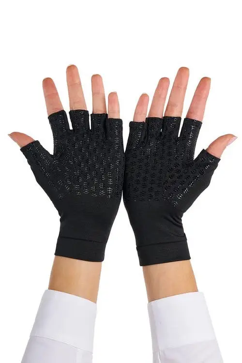 Coolibar Ouray Fingerless Uv Sun Gloves - Black