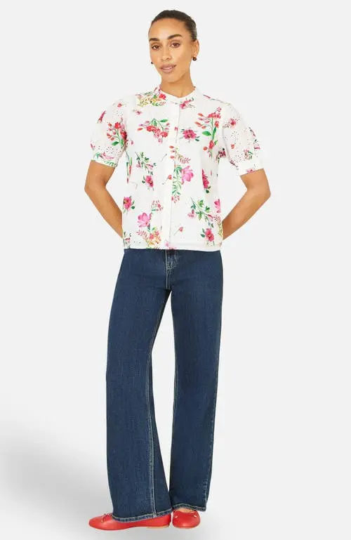 YUMI Cotton Broderie Anglaise Floral Shirt