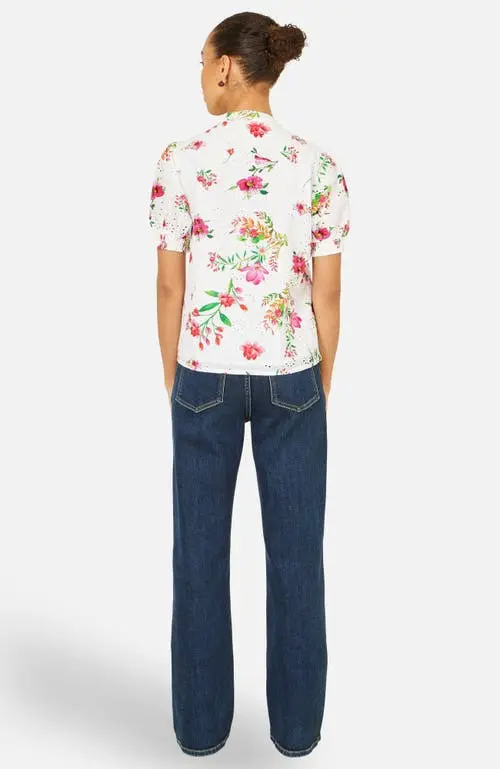 YUMI Cotton Broderie Anglaise Floral Shirt