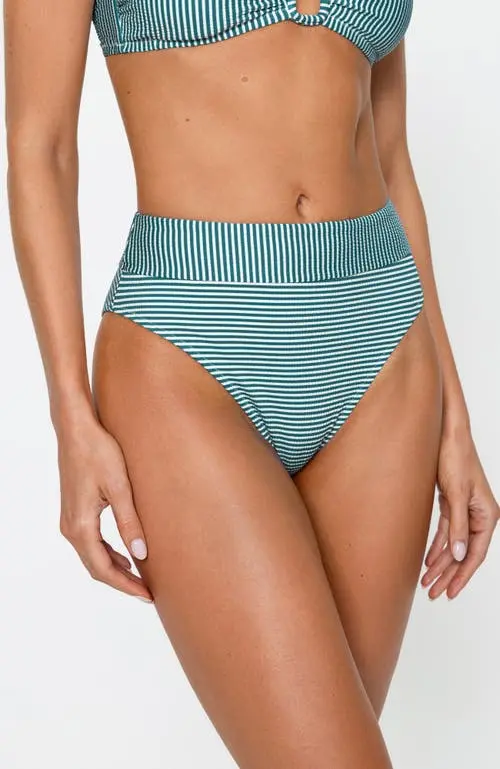 PS BY CUPSHE Striped Cutout High-waisted Bikini Set - Teal