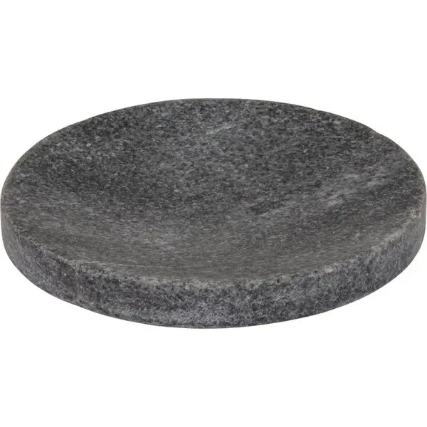 STORIED HOME Marble Round Soapdish - Grey