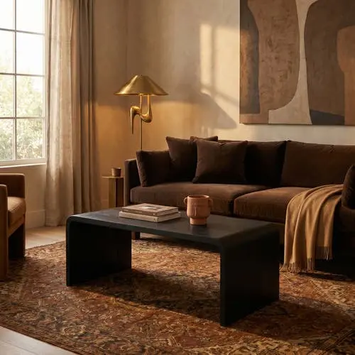 OLIVE GROVE Waterfall Edge Coffee Table - Black