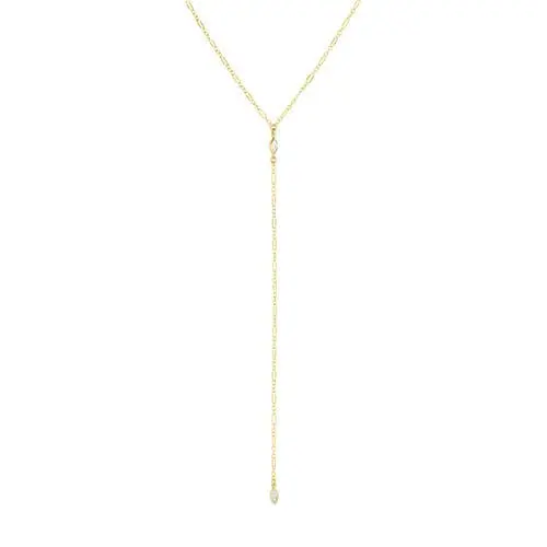 SET & STONES Marquise Lariat Necklace - Gold